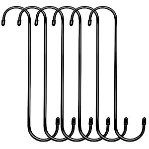 RUIBOLU Plant Hooks for Hanging, 6 Pack 10 inch Large S Hooks Heavy Duty Long for Hangers Plant Extension Hooks for Tree Branch, Utensils,Flower Basket, Garden, Patio, Indoor Outdoor Uses