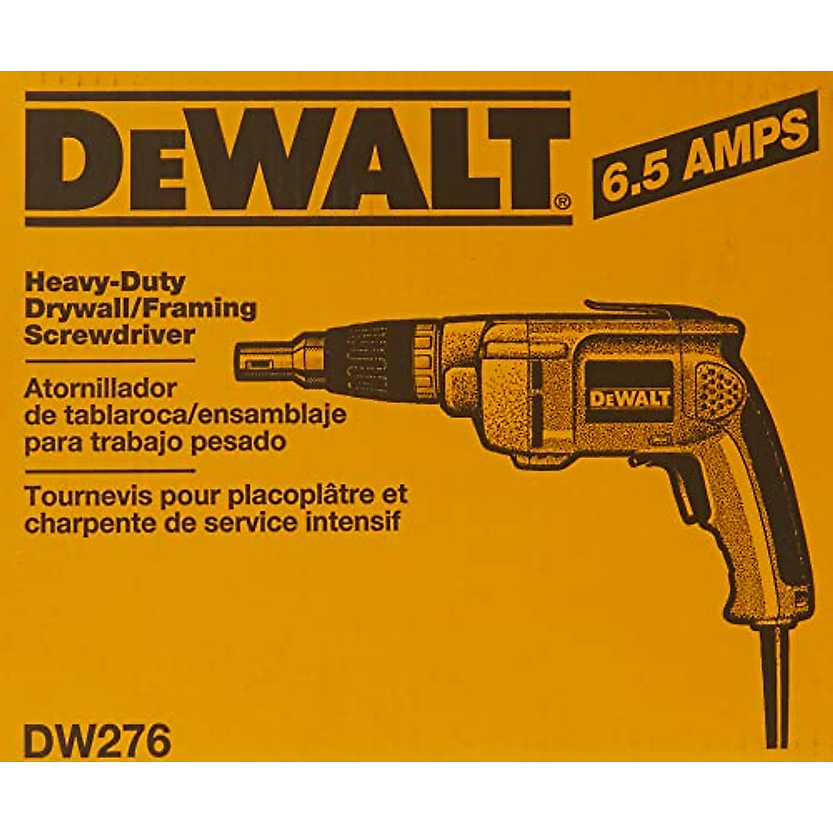 DEWALT Drywall Screw Gun, Variable Speed Reversible, 6.5-Amp (DW276)