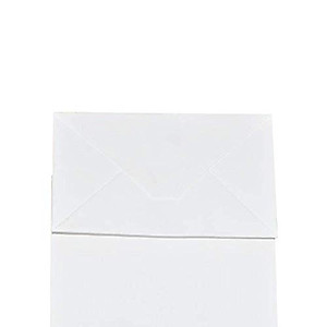 bagmad 50 Pack 8x4.75x10 inch Medium White Kraft Paper Bags with Handles Bulk, Gift Bags, Craft Grocery Shopping Retail Birthday Party Favors Wedding Sacks Restaurant Takeout, Business (50Pcs)