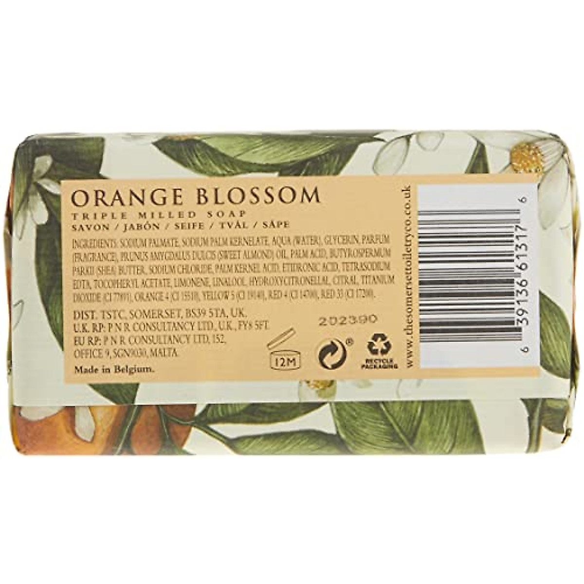 AAA Floral - Triple-Milled Luxury Soap Bar - Orange Blossom - 200 g / 7 oz (SLS and Paraben Free)