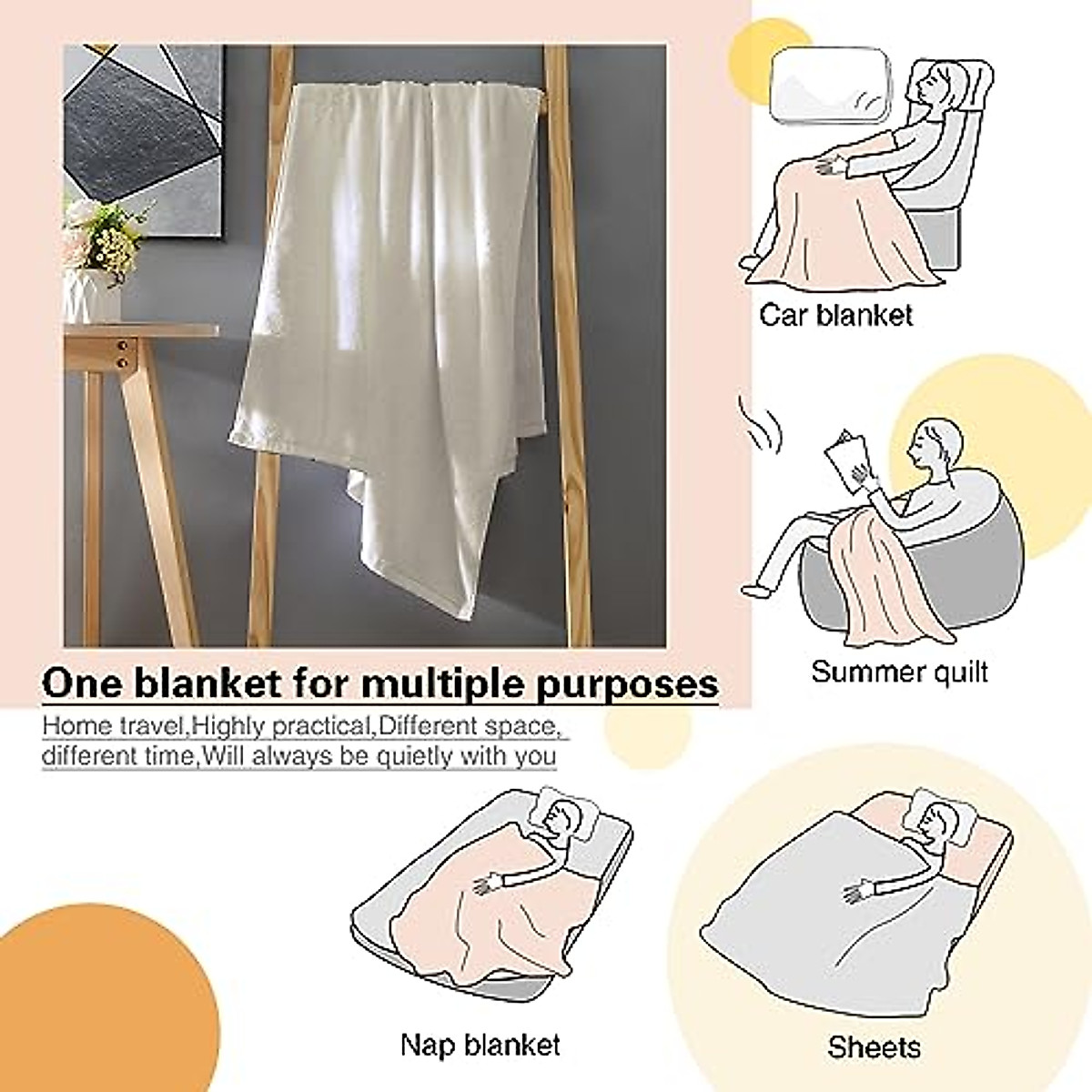 Polka Dots Throw Blanket for Couch,Titmouse Birds Pastel Friendship,Plush Fuzzy Cozy Soft Blankets and Throws for Sofa,Blue Grey Dust 50x60 Inches