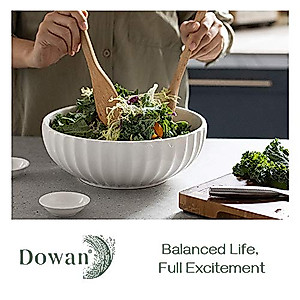 DOWAN 9.75" Large Serving Bowls - 86 oz Ceramic Salad Bowl for Kitchen, Party, Dinner, Banquet - Fruit Nut Bowls for Entertaining - Set of 2