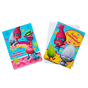 American Greetings Trolls Invite and Thank-You Combo Pack, 8-Count