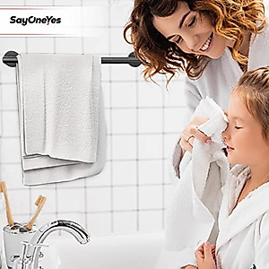 SAYONEYES 24 Inch Matte Black Towel Bar – Premium Grade SUS304 Stainless Steel Towel Holder Wall Mounted – Single Layer Black Towel Racks for Bathroom, Kitchen, Bedroom