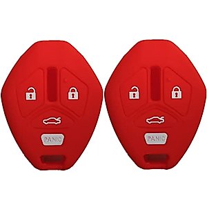 Smart Key Fob Cover Case Protector Keyless Remote Holder for Mitsubishi Eclipse Endeavor Galant Lancer Outlander 3 Buttons Red