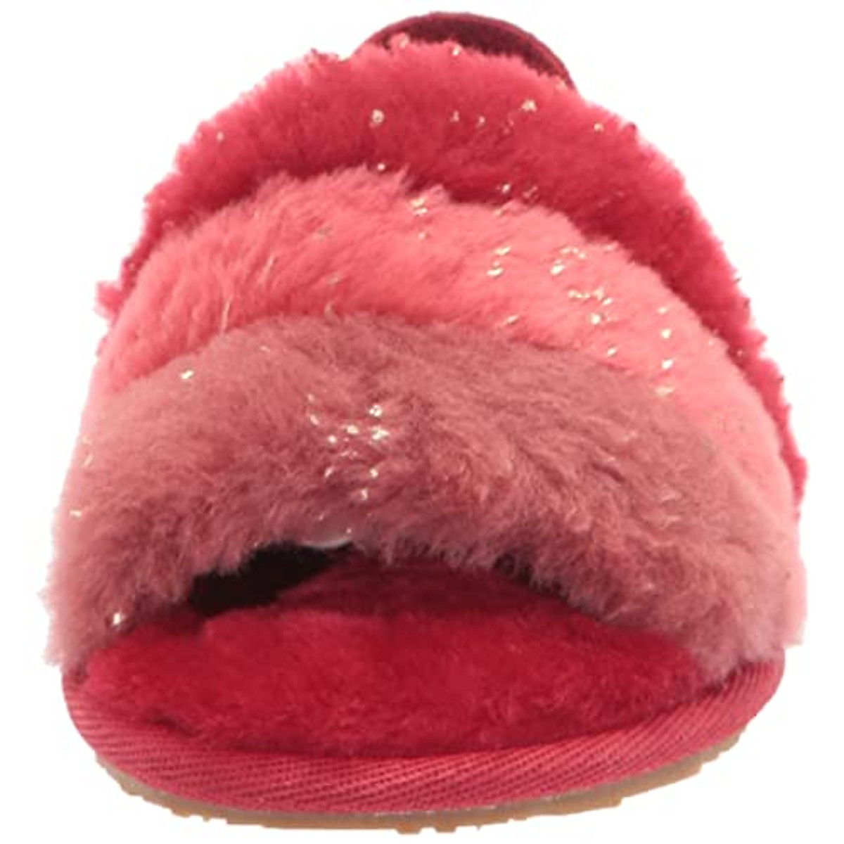 UGG Girls T Fluff Yeah Metallic Sparkle Slipper, Red Multi, 9 Toddler