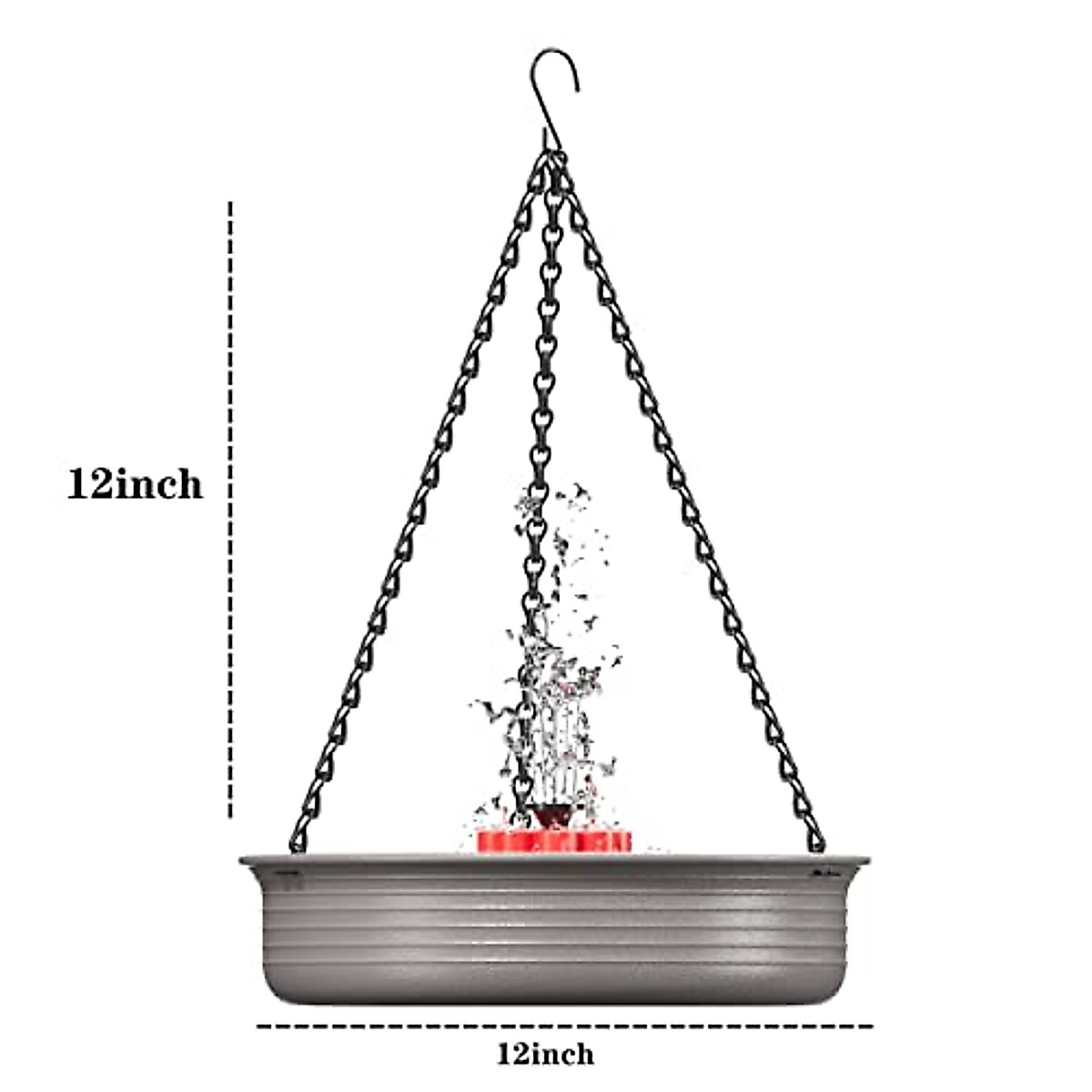 Solar Bird Bath Fountains, Bird Bath Bowl with Solar Fountain Pump, Solar Powered Water Fountain Combo Set with 4 Water Spray Types for Outdoor Garden Yard Patio Lawn (Hanging Style)