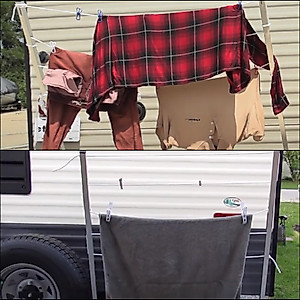 HUAALIUCHE 48" Long RV Bumper-Mounted Clothesline/Bumper Mount Versatile Clothes Line for RV