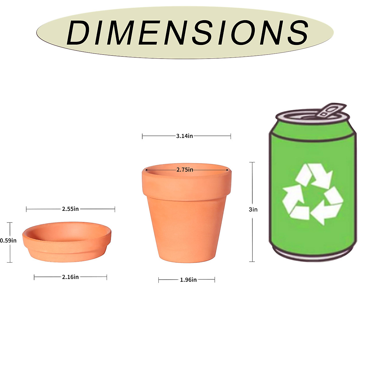 Kosrtuny 3 Inch Terracotta Pots with Saucer-20 Pack Succulent Cactus Plant Pots with Drainage Hole, Great for Plants Garden Windowsill Indoor & Outdoor Wedding Favors Gifts