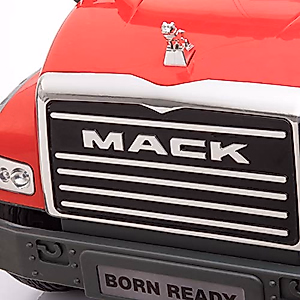 Mack Granite Dump Truck Two Seater Ride On in Red, 12V Battery Powered, Best for Kids/Children/Boys/Girls