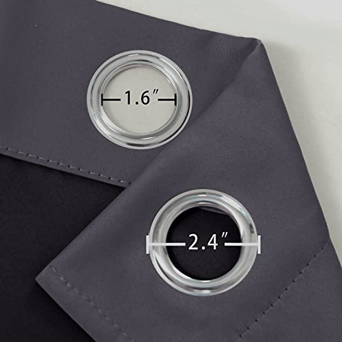 LEMOMO 100% Blackout Curtains 52 x 84 Inch/Dark Grey Curtains Set of 2 Panels Thermal Insulated Room Darkening Bedroom Curtains