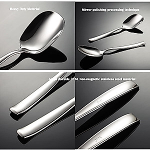 ZDFQly Large Serving Spoon, Premium 316L Stainless Steel Buffet Serving Spoon 9.5 Inch (1pack)