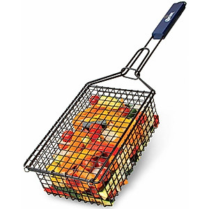 Corona BBQ Charcoal Grill Accessories - Grilling Basket with Locking Grill Handle For Veggetables, Chicken, Meats And Fish for Outdoor/ Indoor BBQ Set Tools
