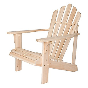 Shine Company 4611N Westport Wooden Adirondack Chair | Outdoor Firepit Chairs | Partially Pre-Assembled Wood Patio Chair – Natural