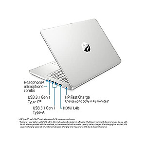 HP 2022 14" FHD IPS Display Laptop, AMD Ryzen 3-3250U, 16GB RAM, 1TB PCIe SSD, AMD Radeon Graphics, True Vision HD Camera, Wi-Fi 5 and Bluetooth, Windows 11 S, Silver, 32GB Snow Bell USB Card