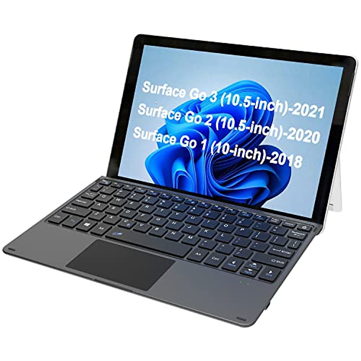 Arteck Microsoft Surface Go Type Cover, Ultra-Slim Portable Bluetooth Wireless Keyboard with Touchpad for 3 (2021), 2 (2020) and Built-in Rechargeable Battery