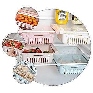 Amosfun 4pcs Storage Rack Fridge Space Saver Drawers Pallet Racking Refrigerator Out Bin Sliding Refrigerator Drawers Refrigerator Containers Pull Out Fridge Drawer Vegetable Pp Fruit Box