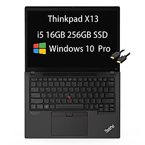 Lenovo ThinkPad X13 Gen 2 13.3" WUXGA (Intel 4-Core i5-1145G7 vPro, 16GB RAM, 256GB SSD) Business Laptop, Backlit, Fingerprint, Thunderbolt 4, Webcam, Wi-Fi 6, IST Cable, Win 10 Pro/Win 11 Pro