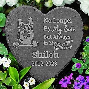 VAPCUFF German Shepherd Memorial Stone, In Memory of German Shepherd, Loss Sympathy Gifts