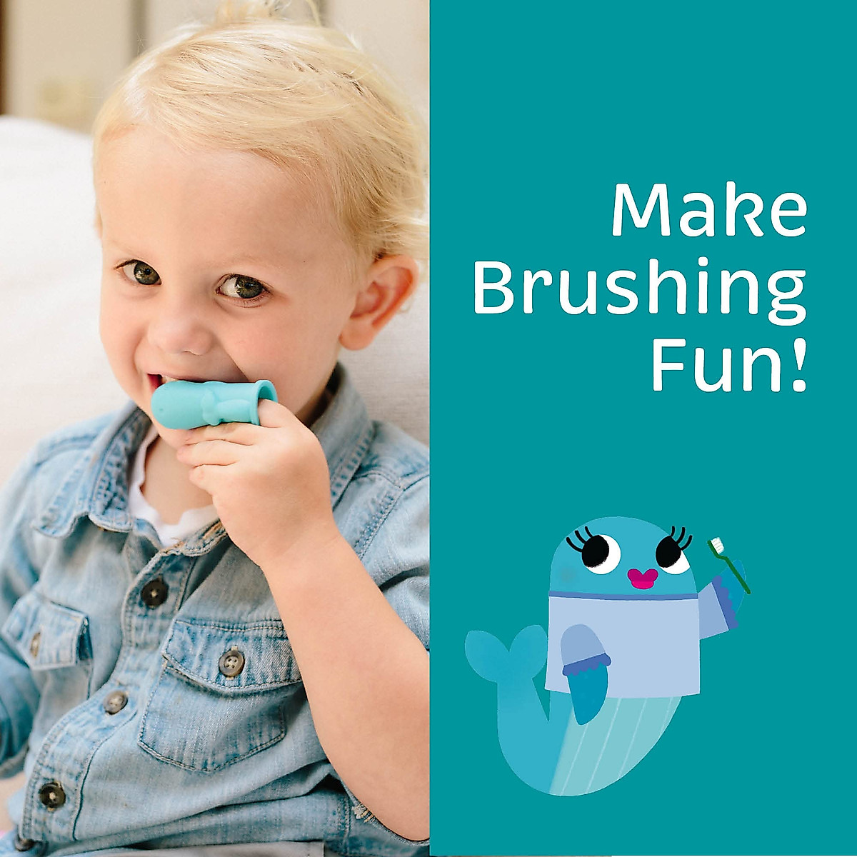 The Brushies Chomps The Dino Baby & Toddler Toothbrush & Storybook Set/Dental Item and Book/Youth Tooth & Gum Care/Ages 4 Weeks to 4 Years