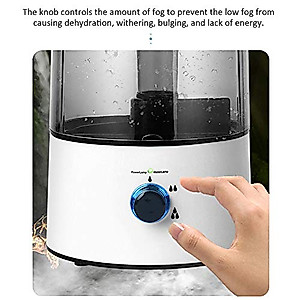 iayokocc Reptile Humidifier Reptile Fogger with Extension Hose, Automatic Terrarium Fogger for Lizard Tortoise Amphibians (Clear US Plug)