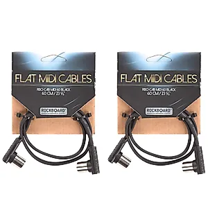 RockGear Midi Cable, 60cm / 23.62" Black 2 Pack Bundle