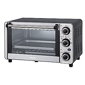 Danby DBTO0412BBSS 0.4 cu ft/12L 4 Slice Countertop Toaster Oven in Stainless Steel Toast, Bake, Broil, Keep Warm functions
