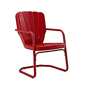 Crosley Furniture Ridgeland Retro Metal Chair, Red