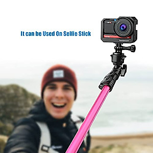 Forevercam Aluminum Tripod Mount Adapter for Gopro Monopod Adapter Mount Compatible for Gopro Hero 11/10/9/8/7/6/5/4/3+/3/2/1/ DJI Sony AKASO Campark and Other Action Camera Black