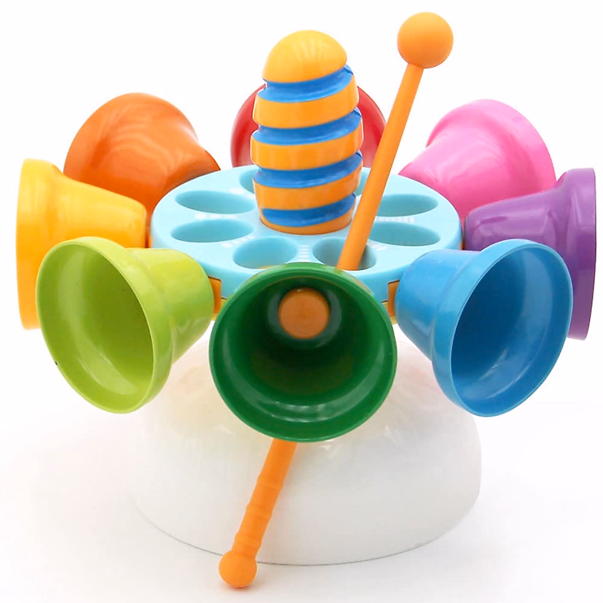 TOYMYTOY 1 Set Music Rotating Bell Toy Baby Percussion Instrument Bell Toys for Baby, Kids Musical Instruments Set Baby Drum Set Educational Toy Musical Bells for Kids