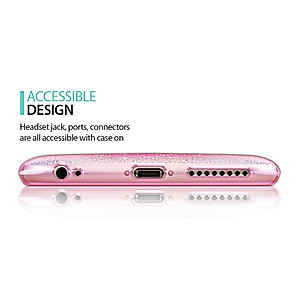 FINCIBO Shiny Sparkling Silver Pink Gradient 2 Tone Glitter TPU Protector Case Cover Compatible with Apple iPhone 13 Pro 6.1 inch 2021 - Dachshund Puppy Dog Hide and Seek