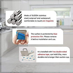 Adhesive Sponge Holder Sink Caddy for Kitchen Accessories - Stainless Steel Rust Proof Waterproof, Strong Adhesive Small Sponge Holder,Quick Drying, Minimal Size - SUS304 Stainless Steel(2 Pack)