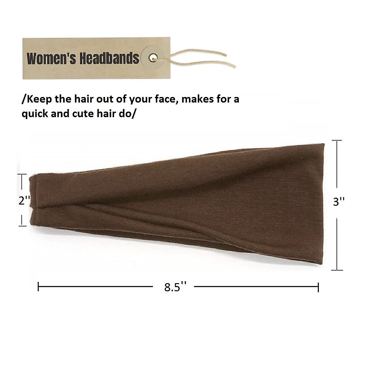 AKTVSHOW Headbands for Short Hair - Elastic Non-Slip Workout Sports Yoga Head Bands, Wide Thick Sweat Hair Wraps for Girls, 12 Pack