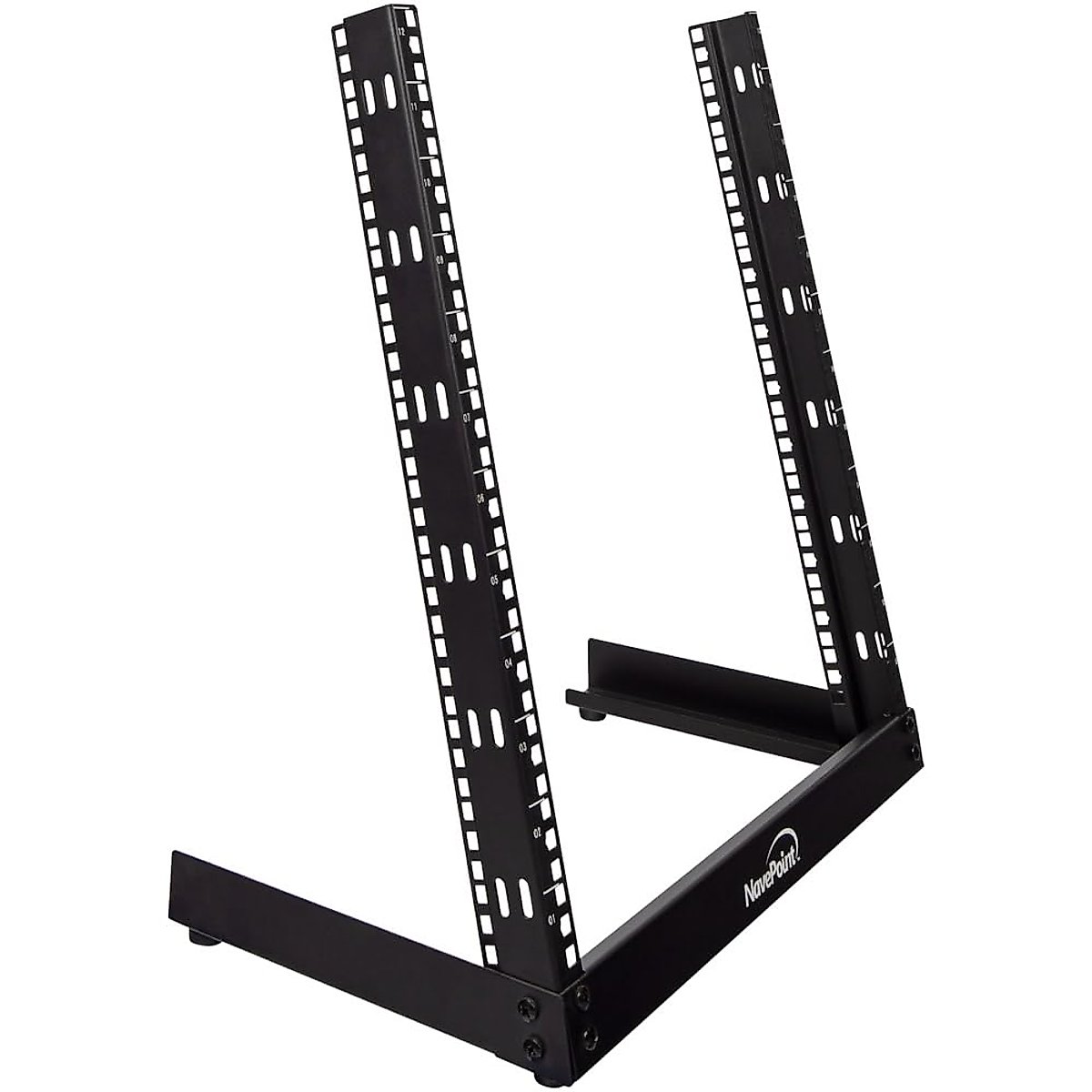 NavePoint 12U 19 Inch Desktop Open Frame 2 Post Server Desk Rack Free Standing W/Hardware