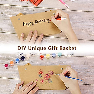 Aoibrloy 12 Pack Baskets for Gifts Empty, Sturdy Empty Gift Baskets to Fill, Kraft Gift Basket Kit with Handles for Holiday, Wedding, Birthday, Gift Packages