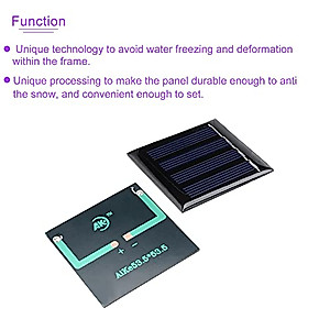 DMiotech 5 Pack 2V 80mA 53.5mm x 53.5mm Mini Solar Panel Cell for DIY Electric Power Project