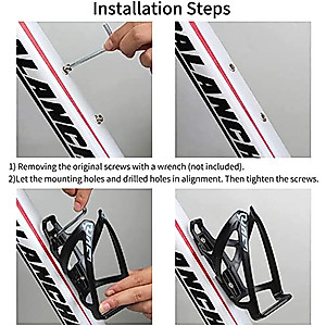 Suruid Bike Water Bottle Cage, Universal Drink Holder, Durable Ultralight and Plastic for Bicycle, Cycling, MTB, Road/Mountain Bikes, 2 Pack - Black