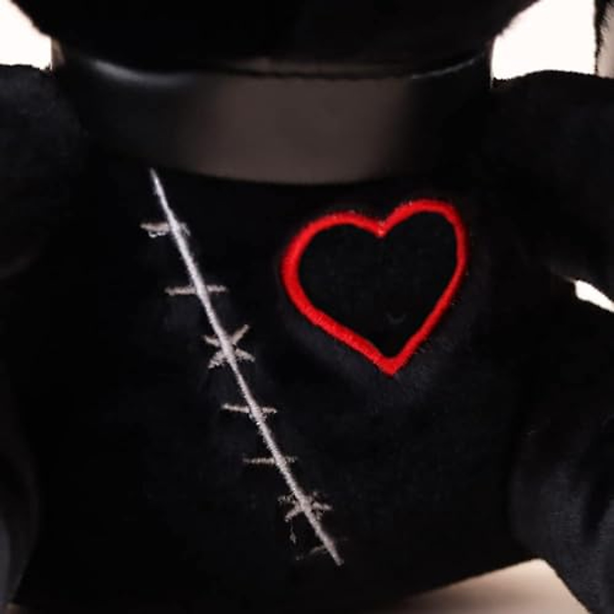 BIUBIULOVE Goth Rabbit Plush Toy, Gothic Bunny Plushie Stuffed Animal Toy, Dreadful Rabbit Doll for Halloween Easter Christmas Birthday Gift (Black, 10inch)