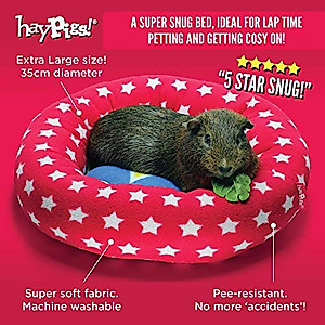 HAYPIGS Guinea Pig Toys and Accessories Circus Themed Fleece Bundle - Guinea Pig House - Guinea Pig Hideaway - Guinea Pig Bed - Guinea Pig Bedding - 4 x Absorbent Washable Pee Litter Pads