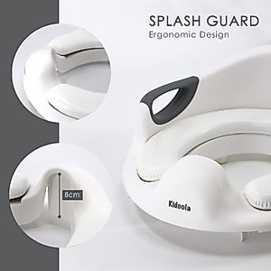 KIDOOLA Toilet Seat for Potty Training – Perfect Toddler & Kids Toilet Trainer with Splash Guard, Handles and Backrest – Children’s Portable Potty Seat for Use on Round & Oval Toilets