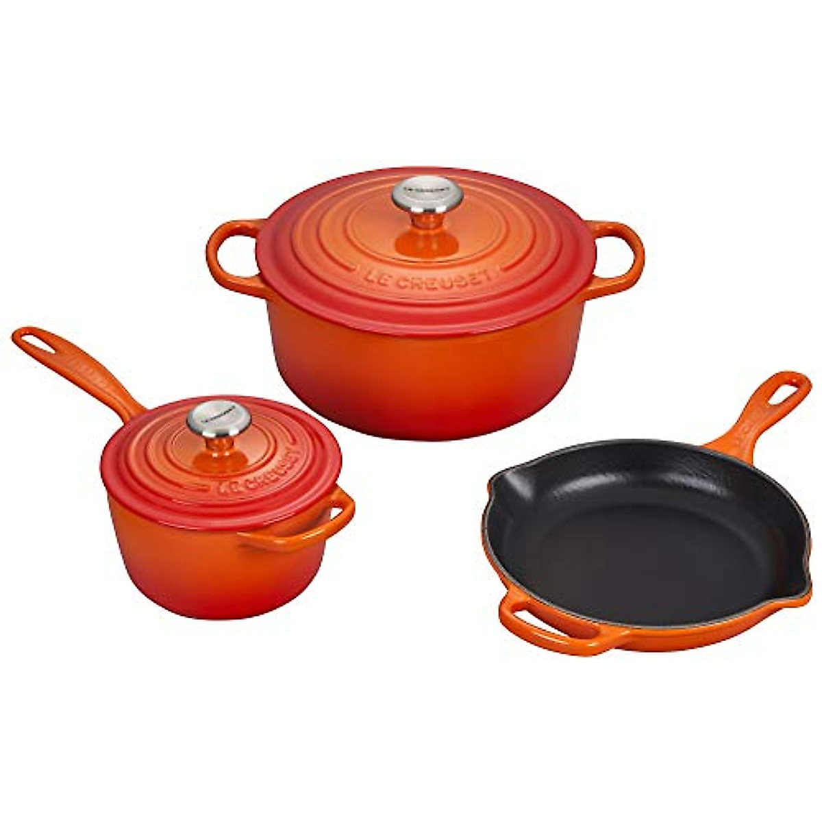 Le Creuset Enameled Cast Iron Signature Cookware Set, 5 pc. , Flame