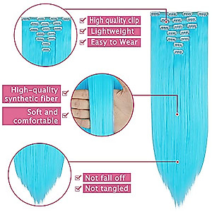 OMGREAT 23 Inch 7Pcs 16Clips Clip in Hair Extensions for Women Beauty Long Straight Thick Hair Extensions Ash Blonde