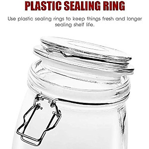 Masthome Glass Jars with Airtight Lids, Set of 4, Kitchen Preserving Storage Glass Canisters Bottles for Cereal Cookies Sugar Coffee Pickles Gifted 15 Pcs Food Storage Bags