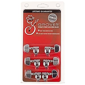 Grover SPERZEL LOCKING 3 ON A SIDE KIGH POLISHED NICKLE PLATED WITH MOUNTING PARTS Machine Heads (102-18C)