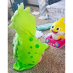 Maleroads Soft Cotton Baby Bath Towel Beach Towel Bathrobe for Kids 0-4 Years (Green Dinosaur, 21.545inch)