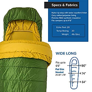 Big Agnes Echo Park (FireLine Max) Sleeping Bag, 20 Degree
