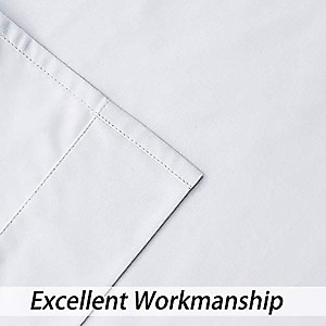 White Full Blackout Window Curtain Liner Rod Pocket Bedroom Hang with 10 Hooks Microfiber Thermal Coating Room Winter Cold Liner Window Treatment Sets 2 Panels (W48 x L81 x2 inches, White)