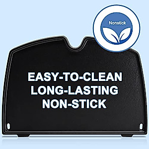 Adviace 6558 Cast Iron Griddle Plate and 7644/7582 Cast Iron Grill Grates for Weber Q100, Q120, Q140, Q1000, Q1200, Q1400 Grill Parts Accessories, 12.6 x 8.6 Inch Griddle, 17 x 12.7 Inch Grates.