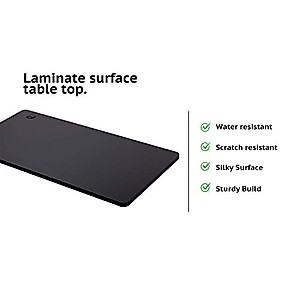 UNICOO Melamine 47.2 x 23.6 Inch Universal Table Top for Standard and Sit to Stand Height Adjustable Home and Office Desk Frames (Tabletop 47.2 - Black)