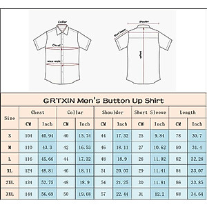 GRTXIN Christmas Shirts for Men Hawaiian Santa Claus Vacation Shirt Short Sleeve Button Down Dress Shirts（Red-M）